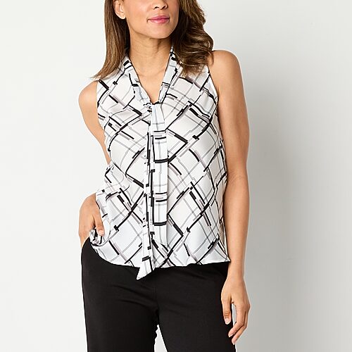 Click here for Black Label by Evan-Picone Womens Split Tie Neck S... prices
