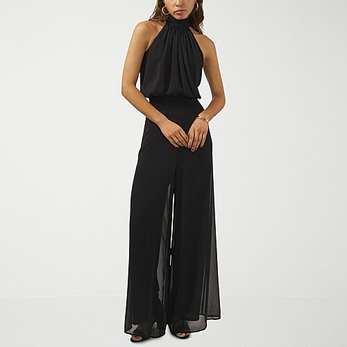 Click here for MSK Womens Halter Neck Sleeveless Jumpsuit  X-smal... prices