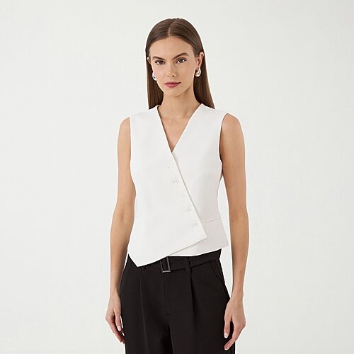 Click here for RM Rebecca Minkoff Womens V Neck Sleeveless Vest... prices