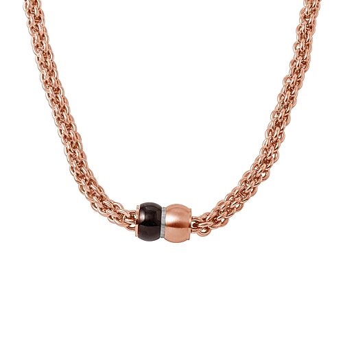 Click here for Mens Stainless Steel and Rose-Tone IP Braided Chai... prices