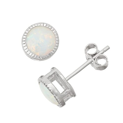 Click here for Lab Created Opal Sterling Silver Stud Earrings  On... prices