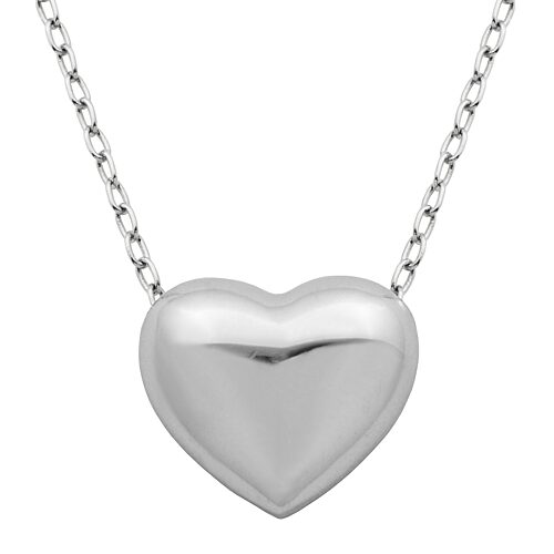 Click here for Sterling Silver Puffed Heart Pendant Necklace  One... prices