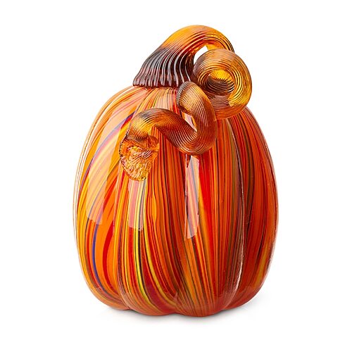 Click here for Glitzhome Multi Striped Glass Pumpkin Thanksgiving... prices
