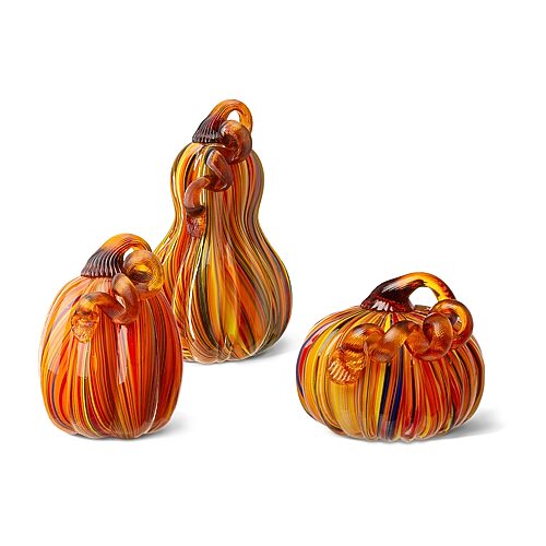 Click here for Glitzhome Glass Pumpkin And Gourd 3-pc. Thanksgivi... prices