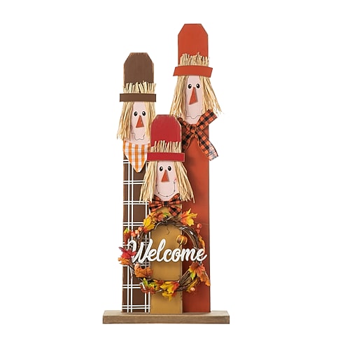 Click here for Glitzhome Lighted Wooden Scarecrow Decor Thanksgiv... prices