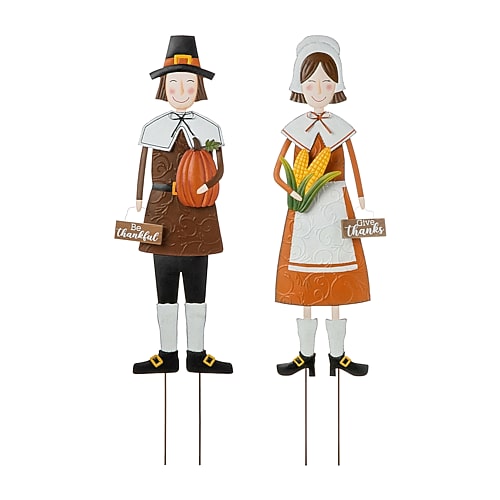 Click here for Glitzhome Set Of 2 Metal Harvest Thanksgiving Yard... prices