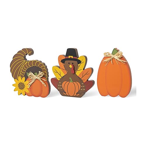 Click here for Glitzhome Harvest Wooden 3-pc. Thanksgiving Tablet... prices