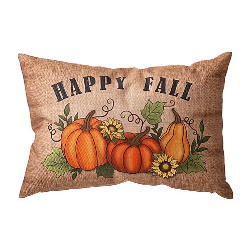 Click here for Glitzhome Faux Burlap Fall Pumpkin Rectangular Thr... prices