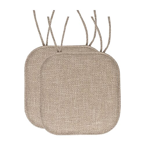 Sweet Home Collection Herringbone Memory Foam Chair Pad w/ Ties