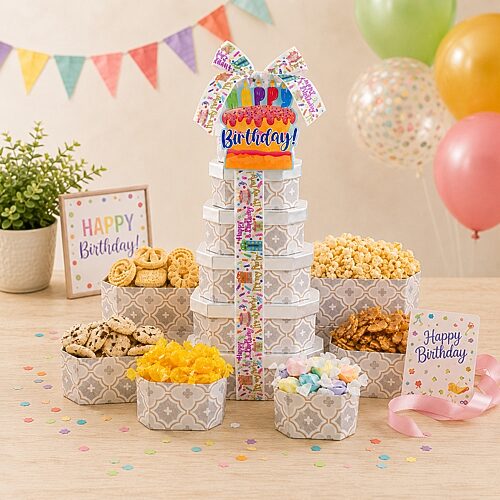 Click here for Alder Creek Birthday Celebrations 7 High Gift Towe... prices