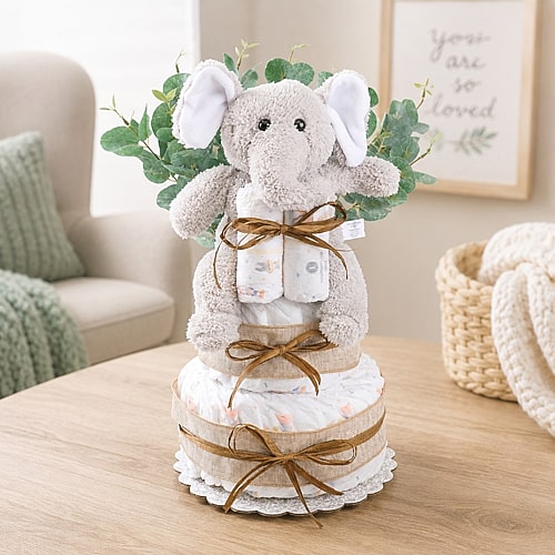 Click here for Alder Creek Wild About Baby Two Tier Diaper Cake... prices
