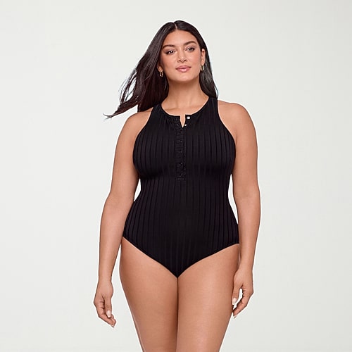 S3 Swim Womens Moderate Coverage One Piece Swimsuit  X-small  Black