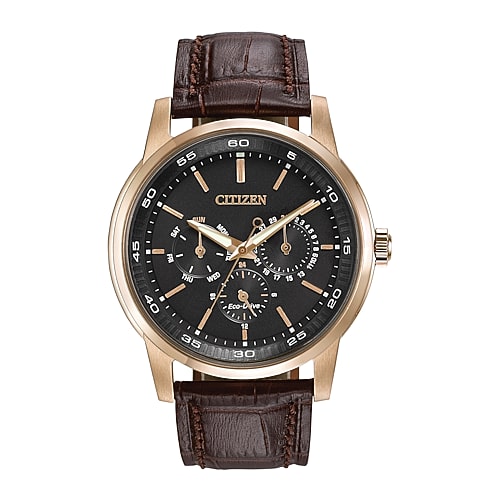Click here for Citizen Mens Dress Eco-Drive Black-Brown Leather S... prices