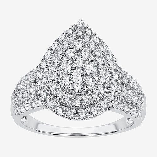 Click here for Womens 1 CT.T.W. Natural Diamond Pear Halo Engagem... prices