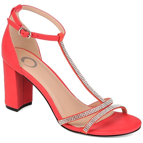 Journee Collection Womens Denali T Strap Sandals - Red