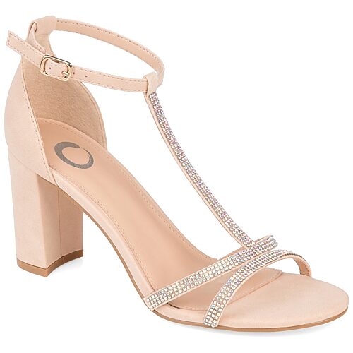 Journee Collection Womens Denali T Strap Sandals - Nude