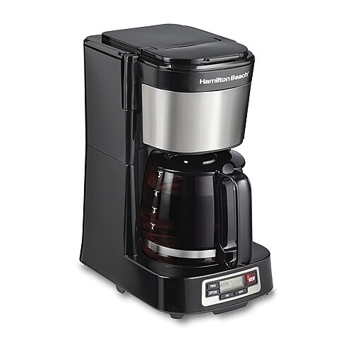 Hamilton Beach 5 Cup Compact Coffee Maker with Programmable Clock - Black