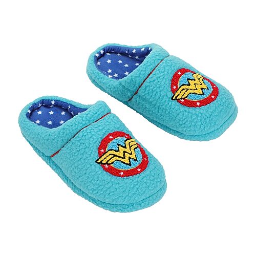 Click here for Womens Wonder Woman Faux Fur Trim Slip-On Slippers... prices