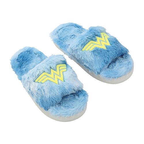 Click here for Womens Wonder Woman Faux Fur Trim Slip-On Slippers... prices