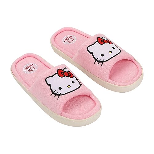 Click here for Womens Hello Kitty Faux Fur Trim Slip-On Slippers... prices