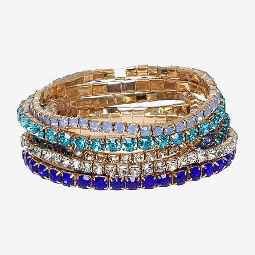 Click here for Bijoux Bar Womens Glass Stretch Bracelet  One Size... prices