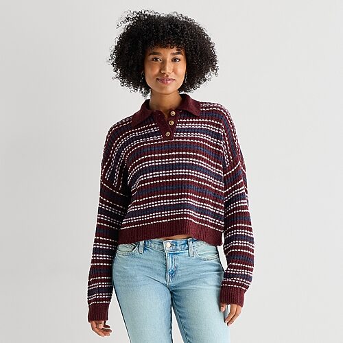 Click here for Arizona Juniors Womens Long Sleeve Striped Pullove... prices