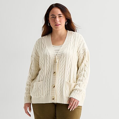 Click here for St. Johns Bay Womens Long Sleeve Button Plus Cardi... prices