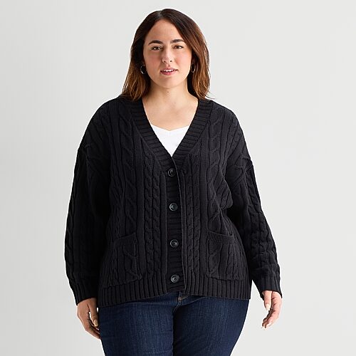 Click here for St. Johns Bay Womens Long Sleeve Button Plus Cardi... prices