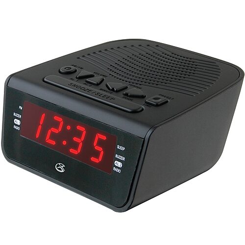 GPX Dual Alarm AM/FM Clock Radio  One Size  Black