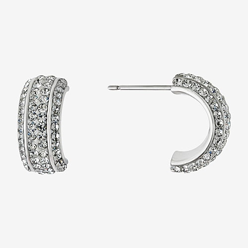 Click here for Sparkle Allure Half Huggie Womens Crystal 15mm Hoo... prices