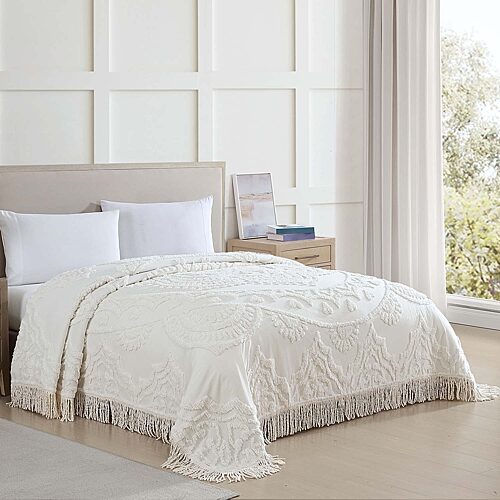 Click here for Beatrice Home Fashions Lotus Chenille Bedspread  O... prices