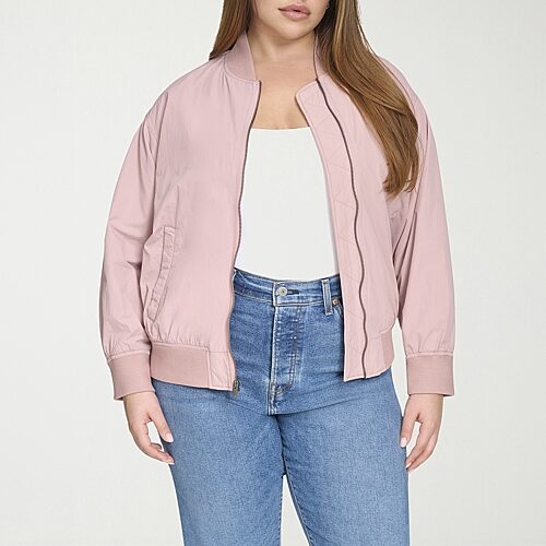 Click here for Levis Trendy Plus Size Lightweight Zip-Front Bombe... prices