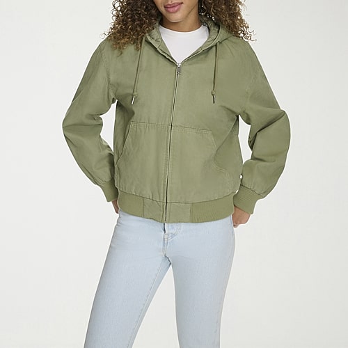 Levis Womens Denim Midweight Bomber Jacket  X-small  Green