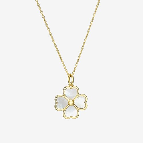 Click here for Womens White Mother Of Pearl 18K Gold Over Silver... prices