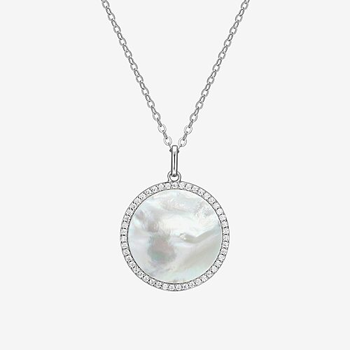 Click here for Womens White Mother Of Pearl Sterling Silver Round... prices
