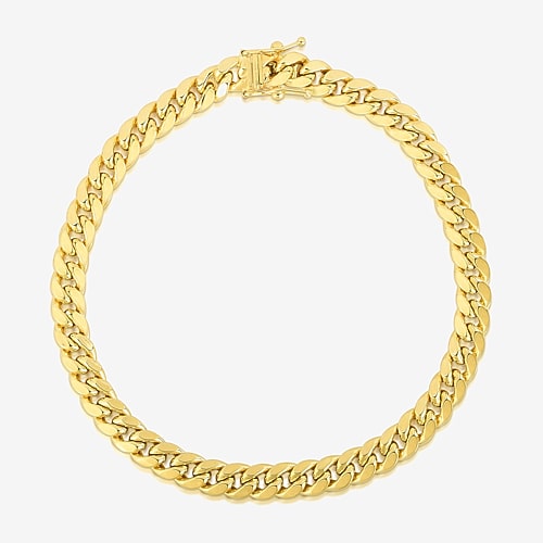 Click here for Mens 14K Gold 8 1/2 Inch Hollow Cuban Chain Bracel... prices