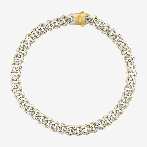 Click here for Mens 14K Gold 8 1/4 Inch Semisolid Cuban Chain Bra... prices