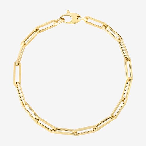 Click here for Womens 14K Gold 7.5 Inch Semisolid Paperclip Chain... prices