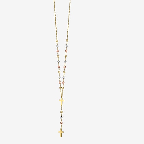 Click here for Religious Jewelry Cross Womens 14K Gold 17 Inch Ro... prices