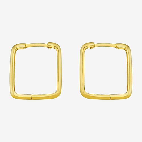 Click here for Gold Addiction Womens 14K Gold 14.2mm Square Hoop... prices