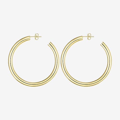 Click here for Womens 14K Gold 40mm Hoop Earrings  One Size  Yell... prices