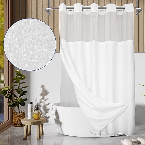 Click here for Awesome Home No Hook Slub Linen Texture Peva Snap-... prices