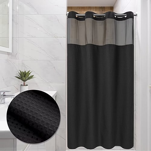 Click here for Awesome Home No Hook Waffle Snap-In Liner Shower C... prices