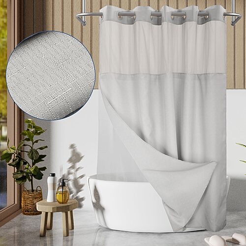 Click here for Awesome Home No Hook Slub Linen Texture Peva Snap-... prices