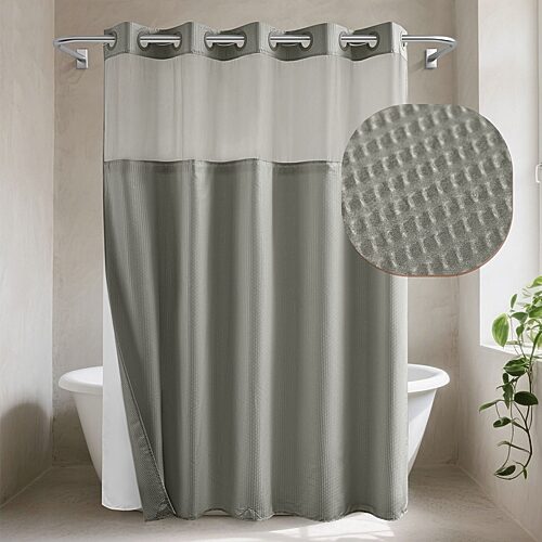 Click here for Awesome Home No Hook Embossed Snap-In Liner Shower... prices
