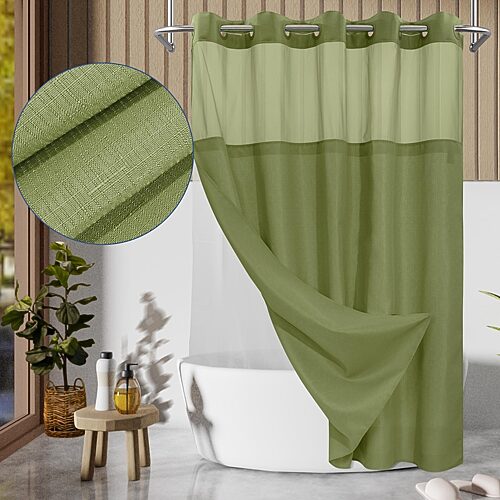 Click here for Awesome Home No Hook Slub Linen Texture Peva Snap-... prices