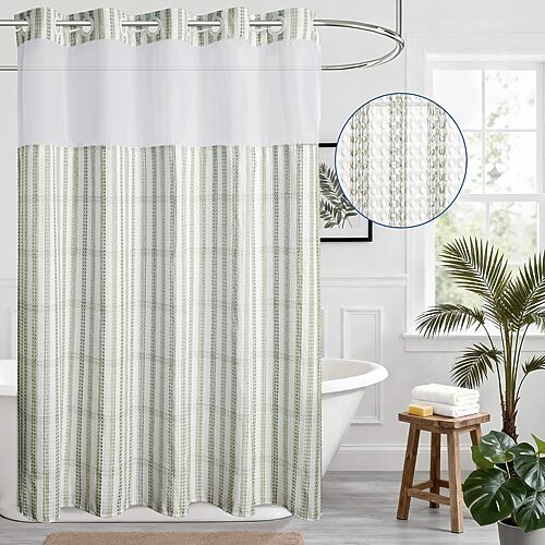 Click here for Awesome Home No Hook Plaid Waffle Snap-In Liner Sh... prices