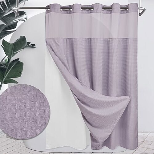 Click here for Awesome Home No Hook Waffle Snap-In Liner Shower C... prices