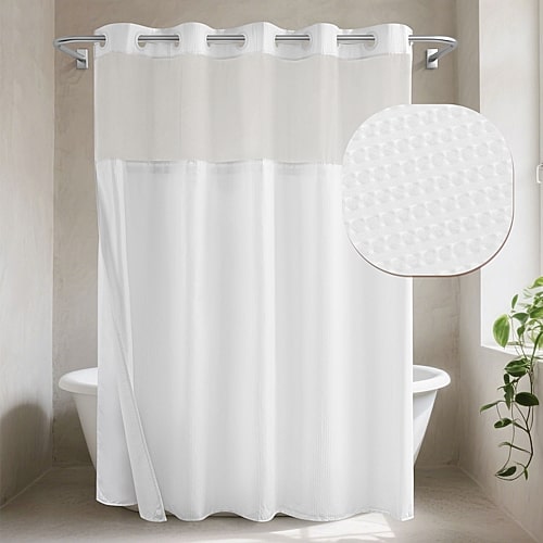 Click here for Awesome Home No Hook Embossed Snap-In Liner Shower... prices