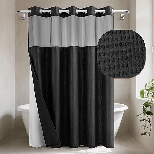 Click here for Awesome Home No Hook Embossed Snap-In Liner Shower... prices
